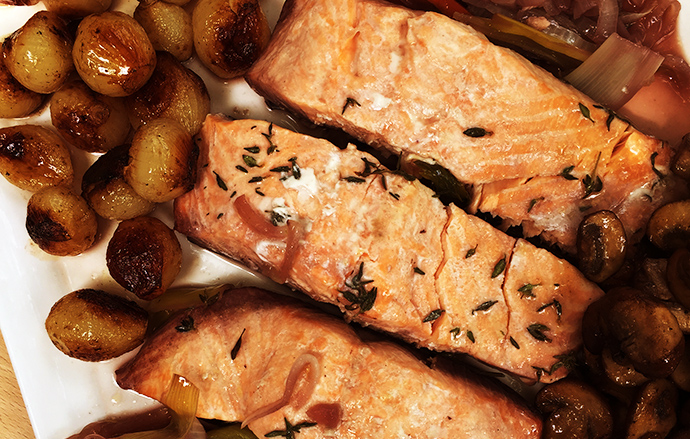 Video: James Beard's Recipe for Salmon Braised in Red Wine | James ...
