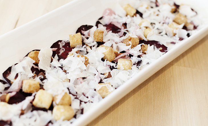 Golden Beet Soup with Pine Nut Tuile Recipe | James Beard Foundation